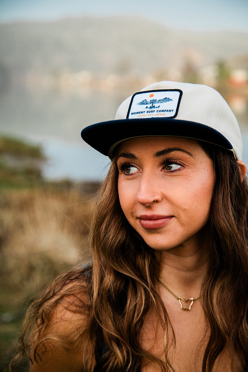 Moment Locals Mostly 5 Panel Hat - Navy / White | Moment Surf Company