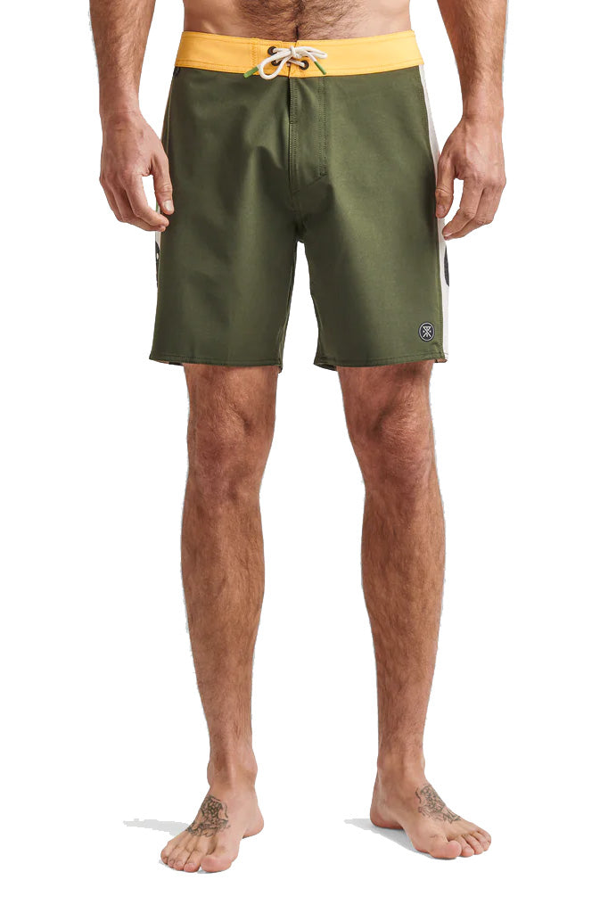 Roark Revival Passage 17" Boardshorts - Panel Deep Roots Dark Military ...