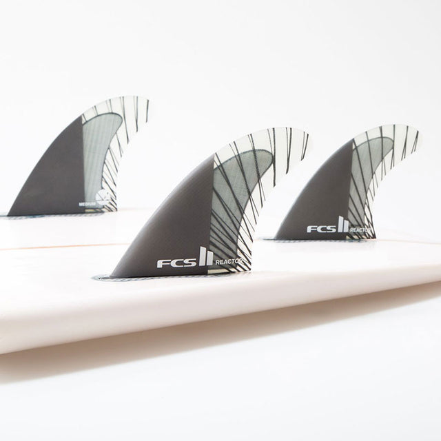 FCS II Reactor PC Carbon Tri Fin Set- Charcoal | Moment Surf Company