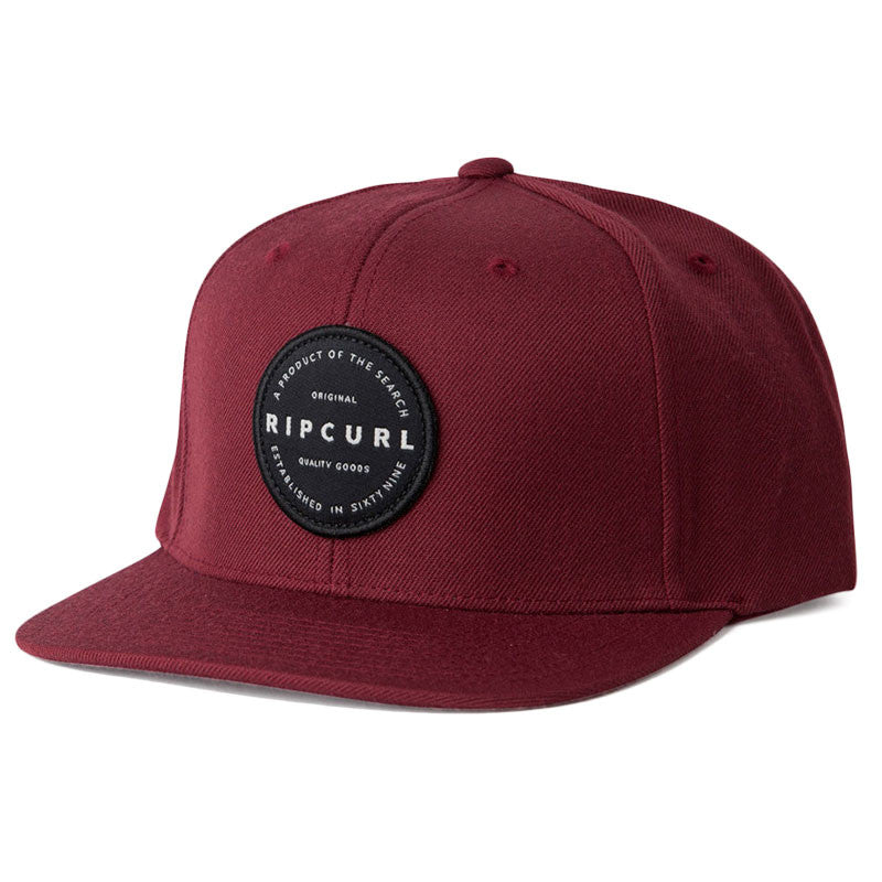Rip Curl Mission Badge Snapback Cap - Maroon | Moment Surf Company